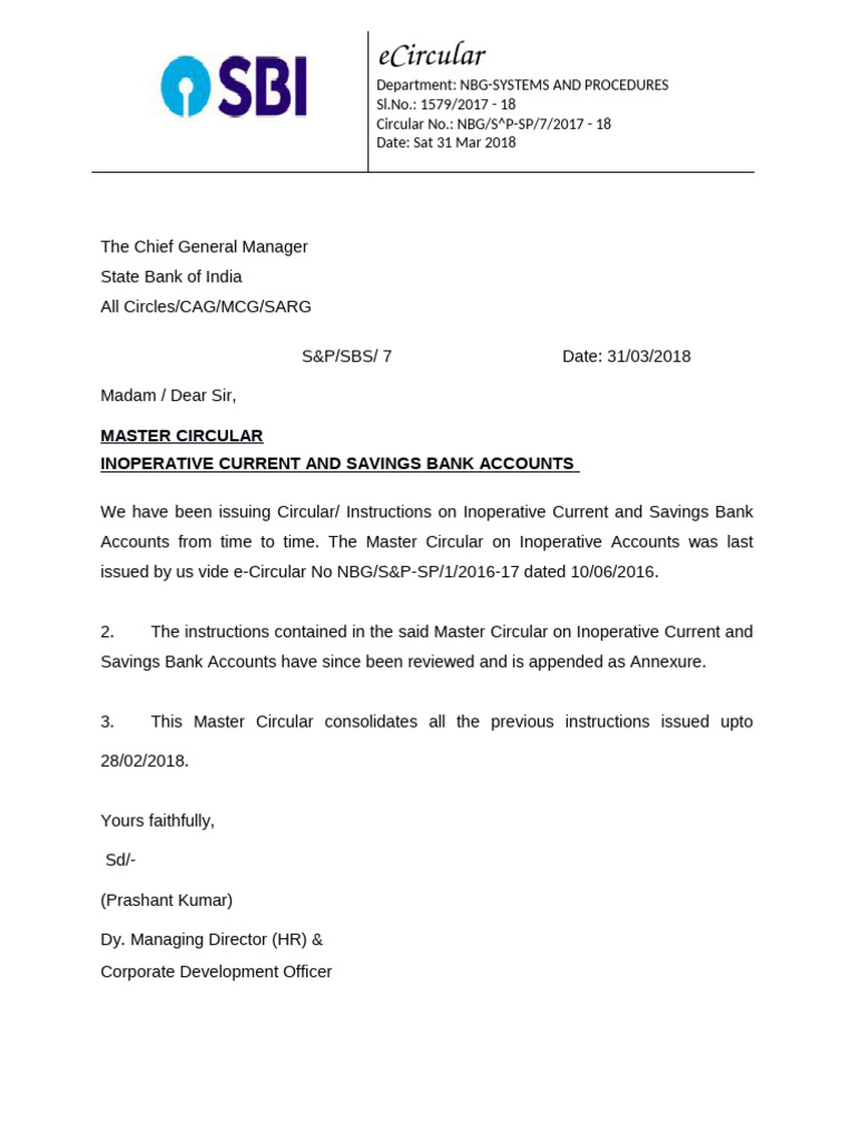 Master Circular-Inoperative CASA Accounts (1) 20200807081455 | PDF ...