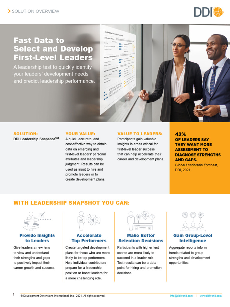 Leadership Snapshot Solution Overview | PDF | Leadership | Behavioural ...