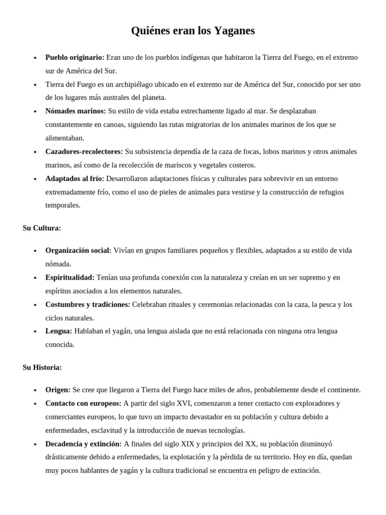 Ubicación y cultura de los Yaganes | PDF | Nómada