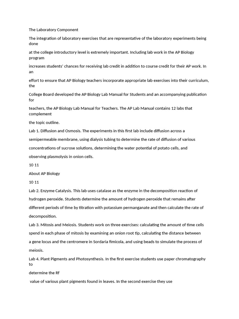 The Laboratory Component | PDF | Genetics | Biology