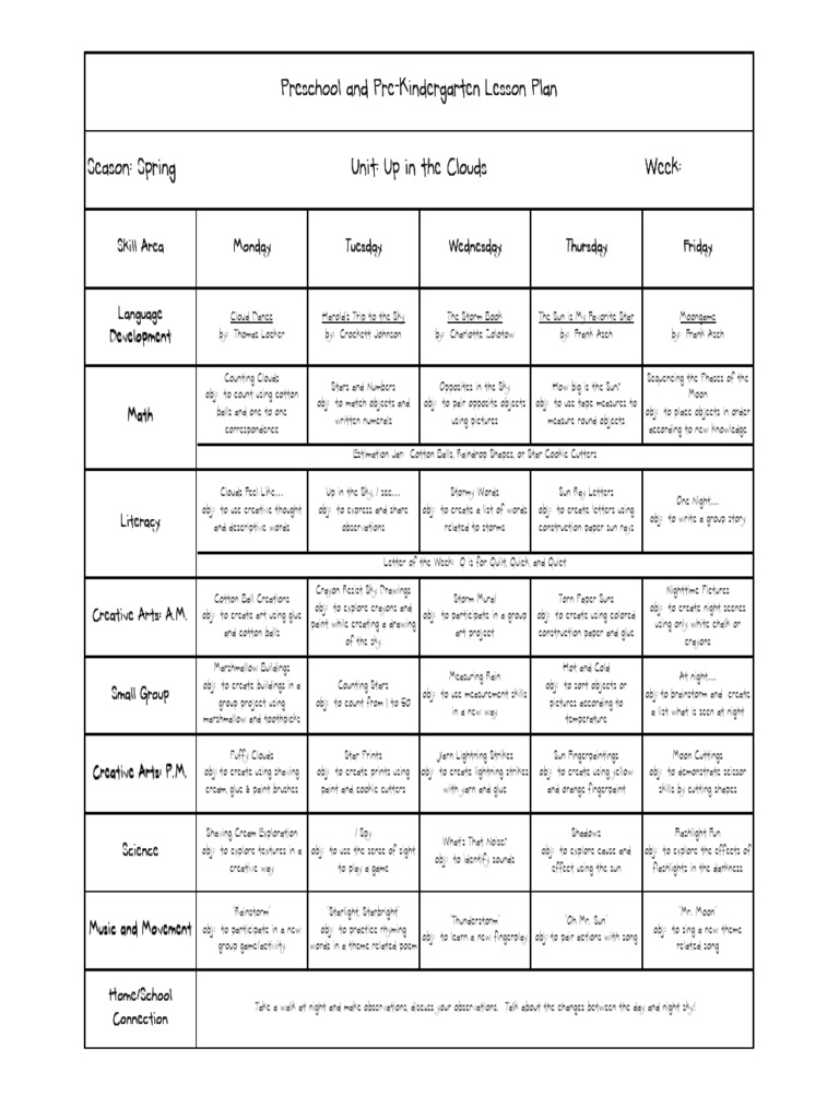 Free Kindergarten Preschool Lesson Plan PDF Download | PDF | Flowers ...