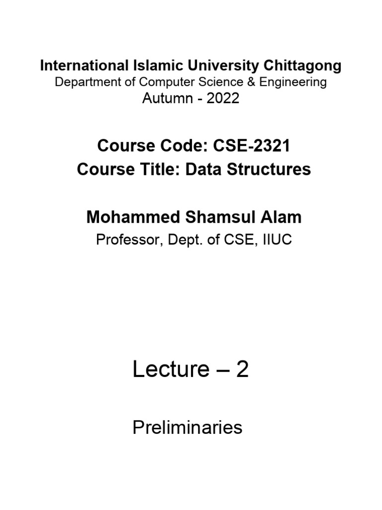 CSE_2321_Lec-2 (2) | PDF | Control Flow | Iteration