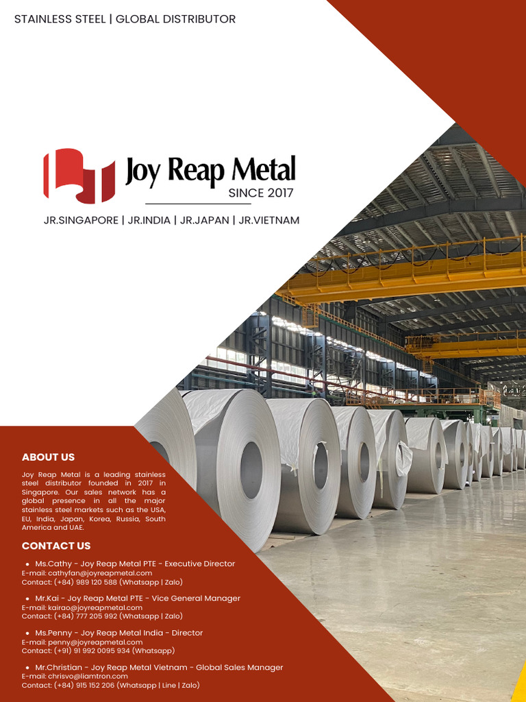 Joy Reap Brochure-1 | PDF | Rolling (Metalworking) | Stainless Steel