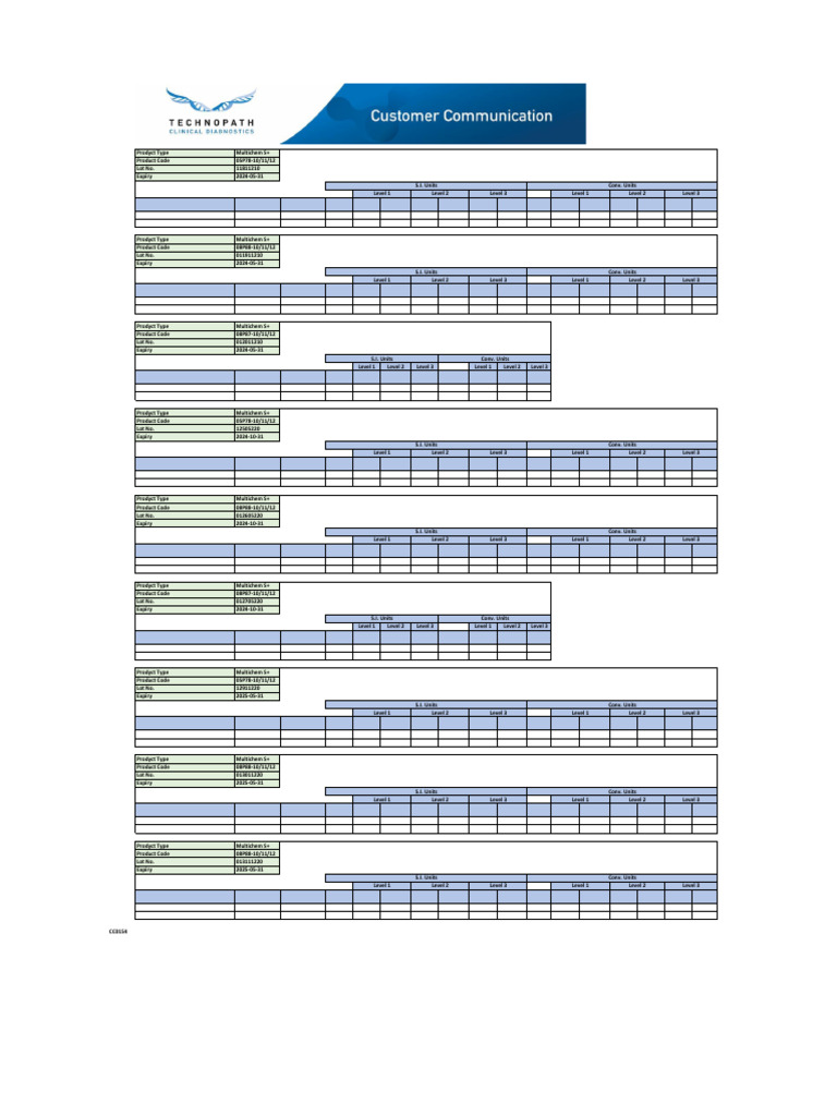 CC0154 - Sigma Strong Assay Update Wave 4 Rev 01 | PDF | Lactic Acid
