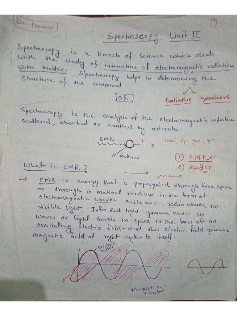 Unit 2 Spectroscopy Complete Notes | PDF