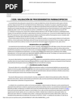 USP-NF 〈1225〉 Validación de Procedimientos Compendiales | PDF