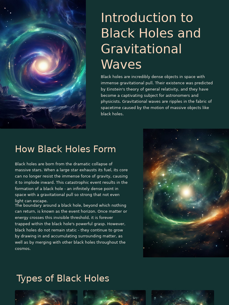 Introduction To Black Holes and Gravitational Waves | PDF | Black Hole ...