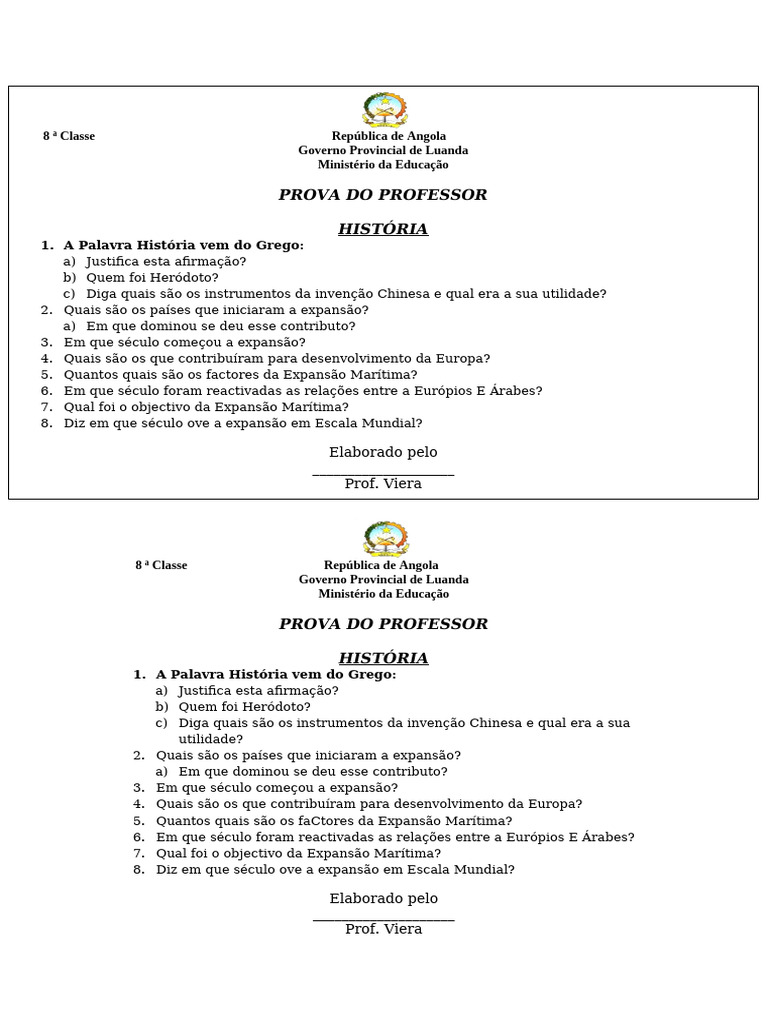 prova 8 | PDF