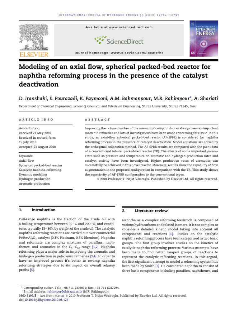 Modeling of an Axial Flow Spherical Pack | PDF | Chemical Reactor ...
