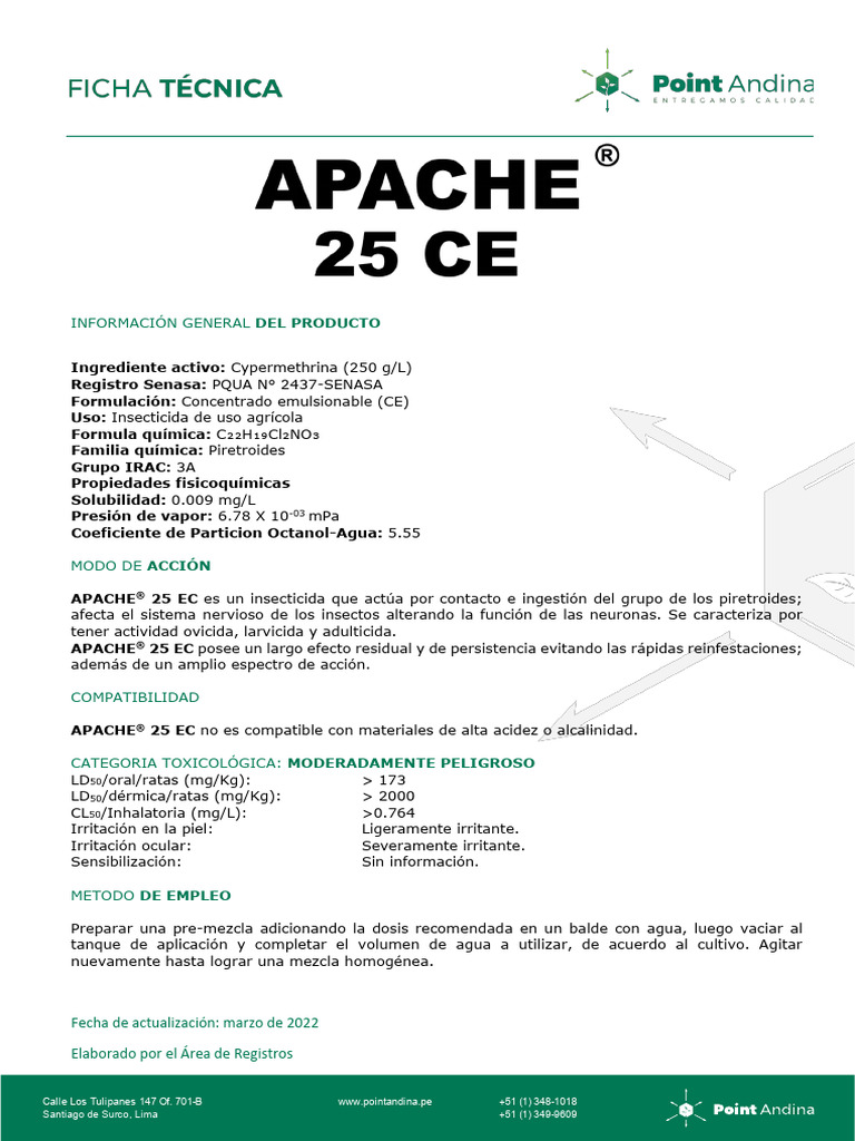 Apache 25 Ce Ficha Tecnica | PDF