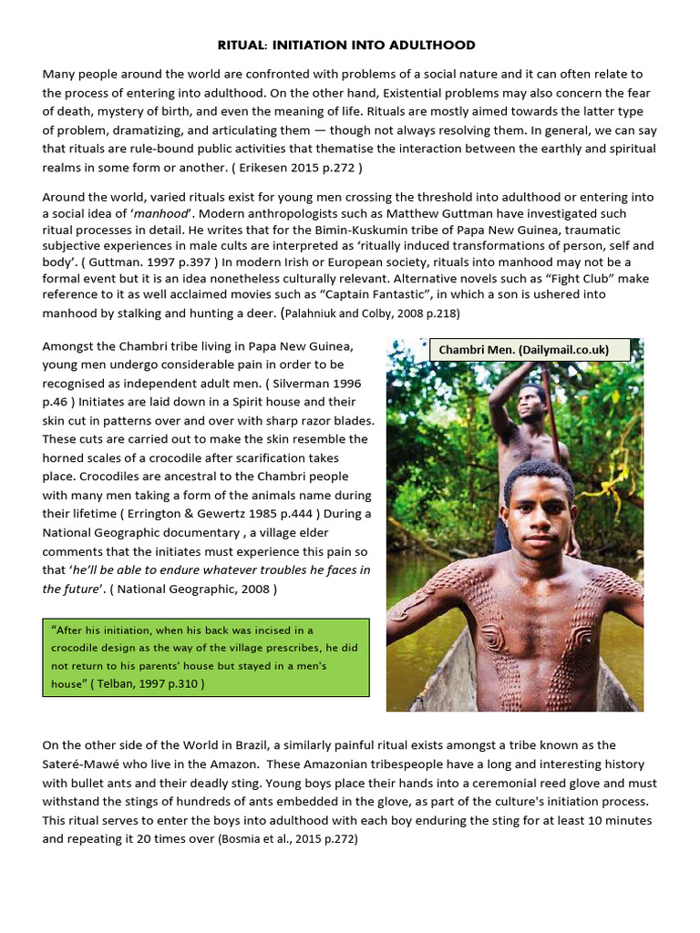 Ritual Initiation Into Adulthood | PDF