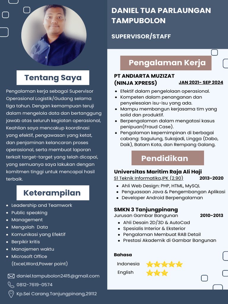 CV - Daniel Tua Parlaungan Tampubolon1 | PDF | Seni