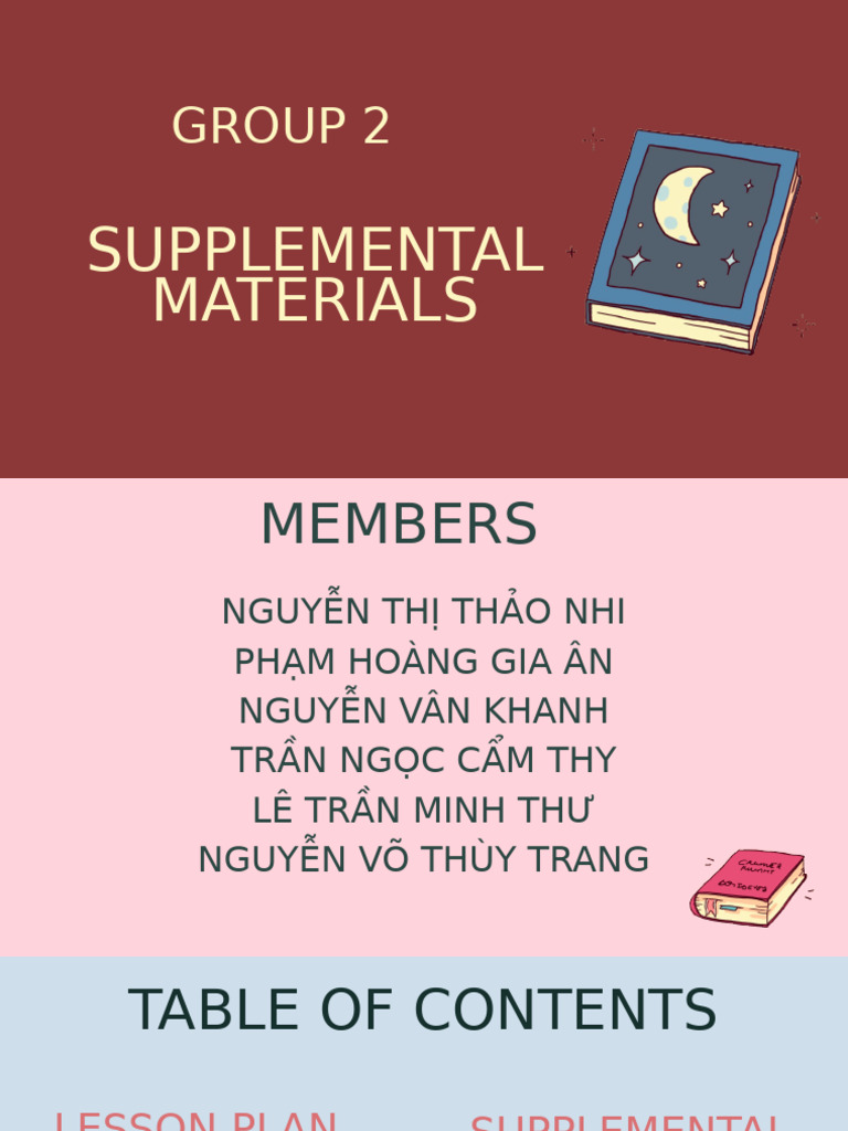 Group 2.supplemental Materials | PDF | Flashcard | Vocabulary