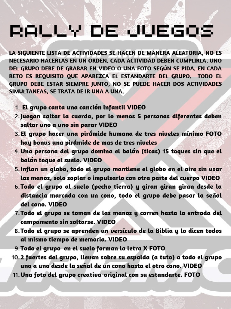 RALLY DE JUEGOS | PDF