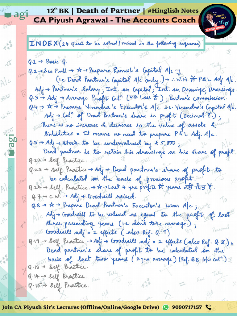 Death of Partner - Index | PDF
