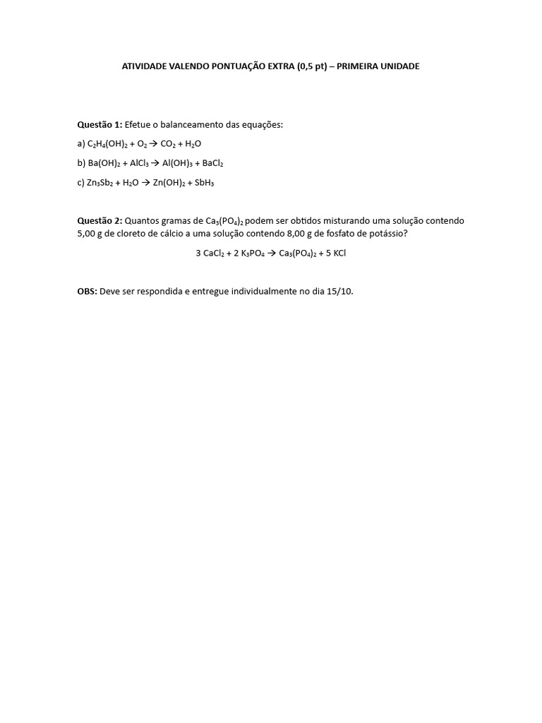 Atividade Extra | PDF