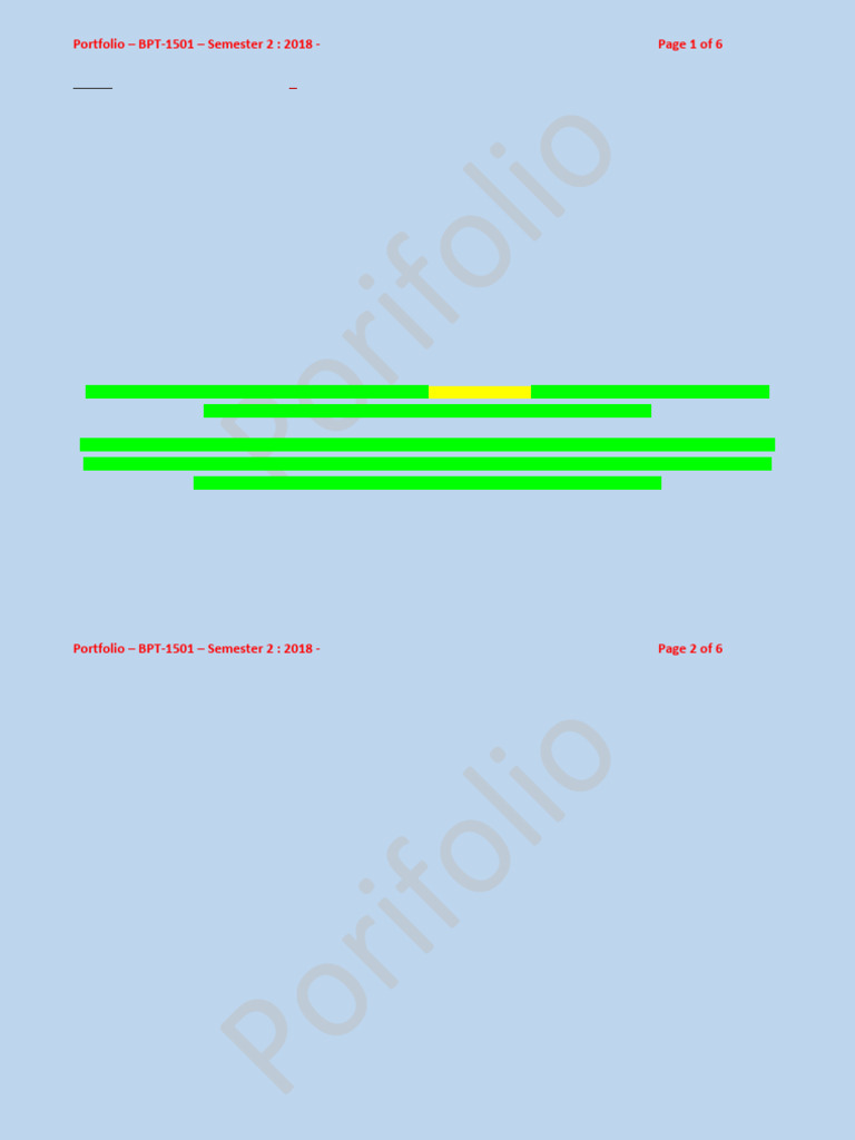 BPT-1501 Portfolio Instructions 2018 | PDF | Rubric (Academic) | Behavior Modification