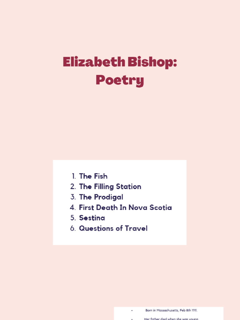 Elizabeth Bishop Poetry Flashcards | PDF