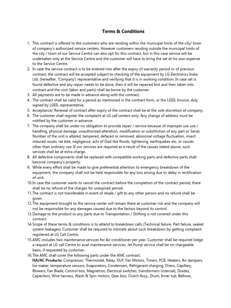 AMC Form Terms and Condition | PDF | Capacitor | Printed Circuit Board