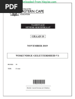 WISKUNDIGE GELETTERDHEID Junie V1 Graad 12 Afr QP | PDF