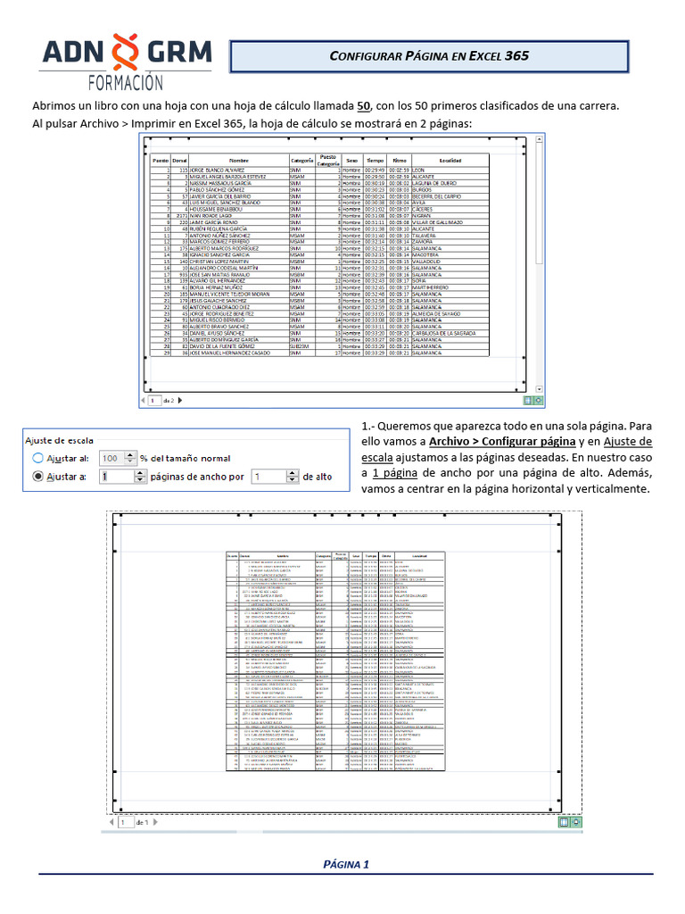 2 Excel Configurar Pagina | PDF