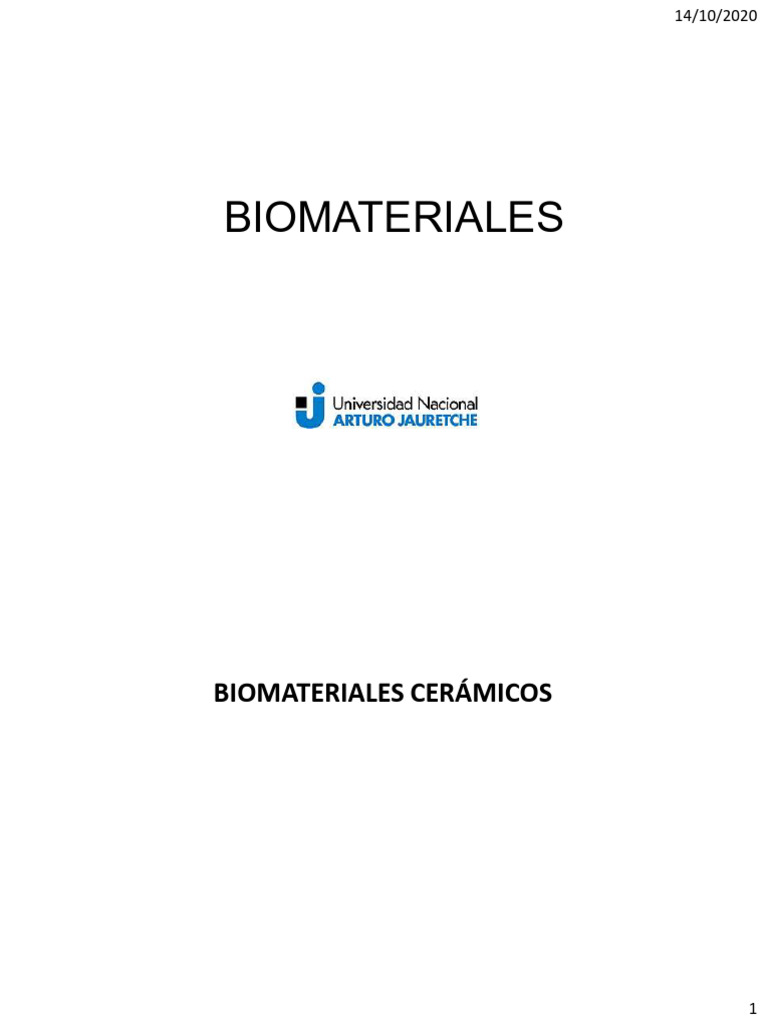 Clase Teórica - Biomateriales Cerámicos | PDF | Lentes | Biocerámica