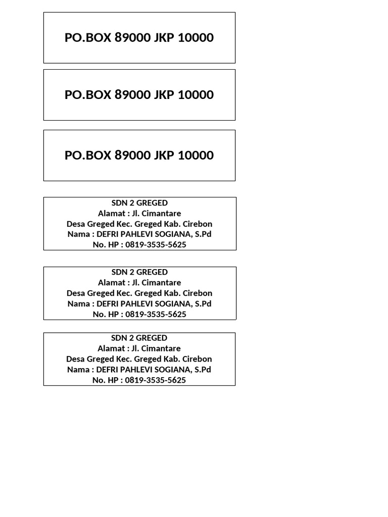 Alamat Po Box | PDF | Olahraga & Rekreasi