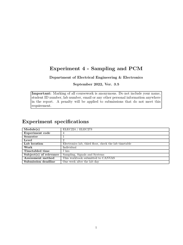 Exp4 2023 | PDF | Sampling (Signal Processing) | Low Pass Filter