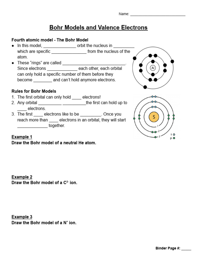 Kami Export WS 3 - Bohr Models and Valence Electrons | PDF | Science ...