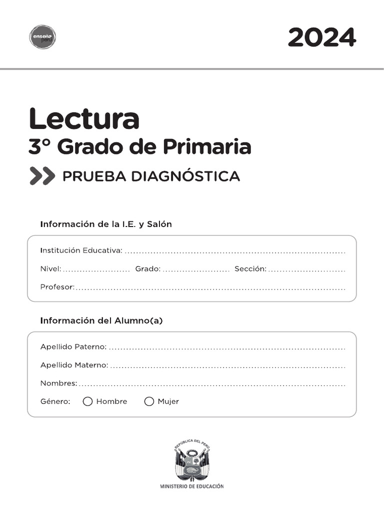 Prueba-Diagnostica-Lectura-3 Pri Final | PDF | Ojo