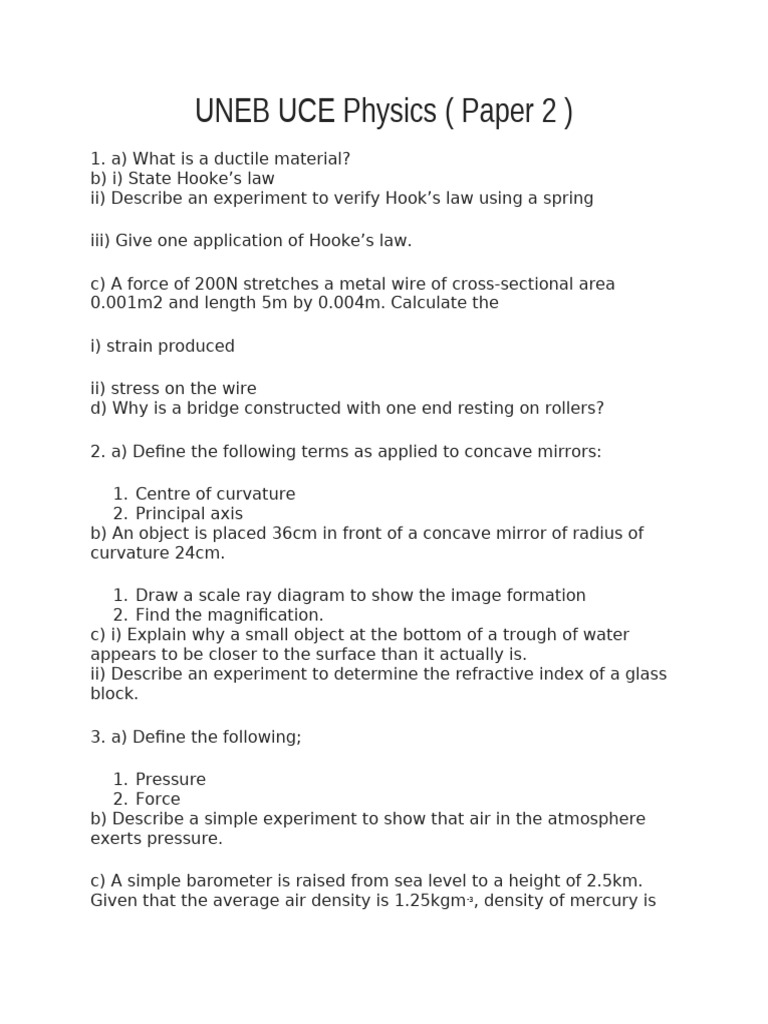 UNEB UCE Physics Paper 2 | PDF | Radioactive Decay | Waves