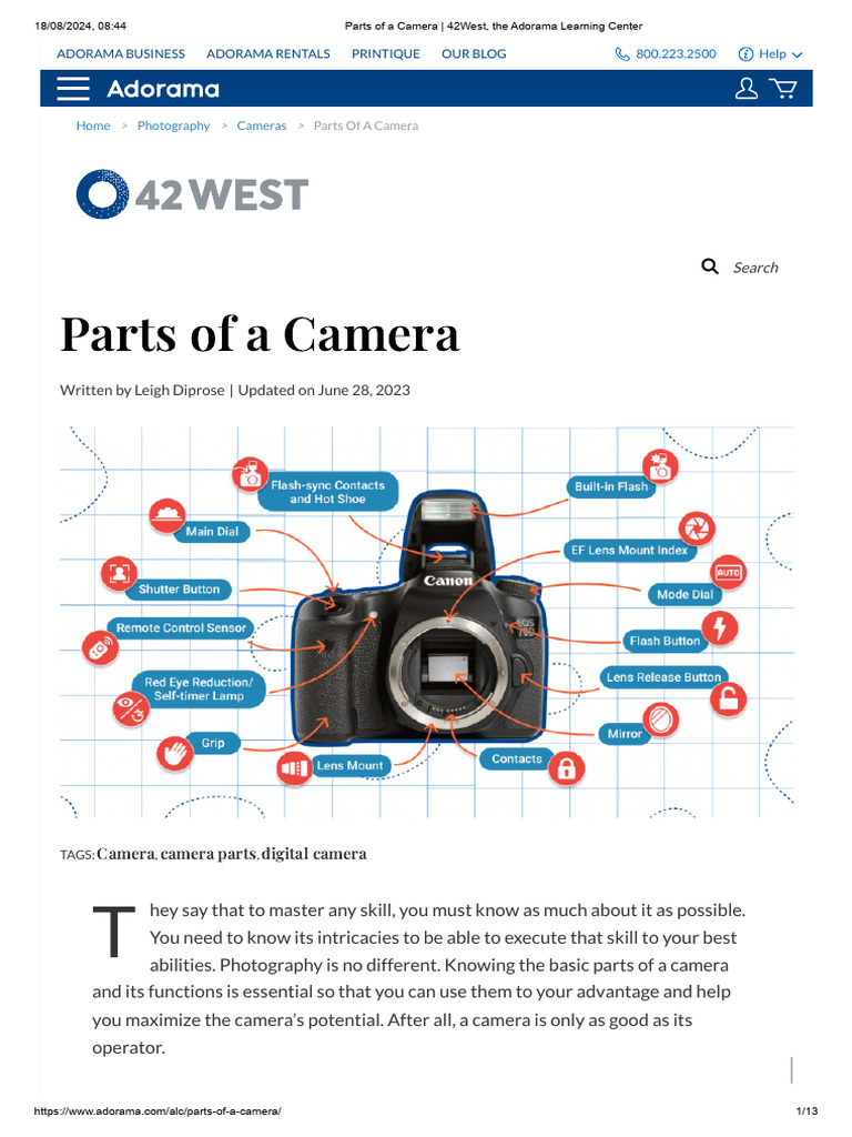 Parts of a Camera _ 42West, The Adorama Learning Center | PDF | Camera ...
