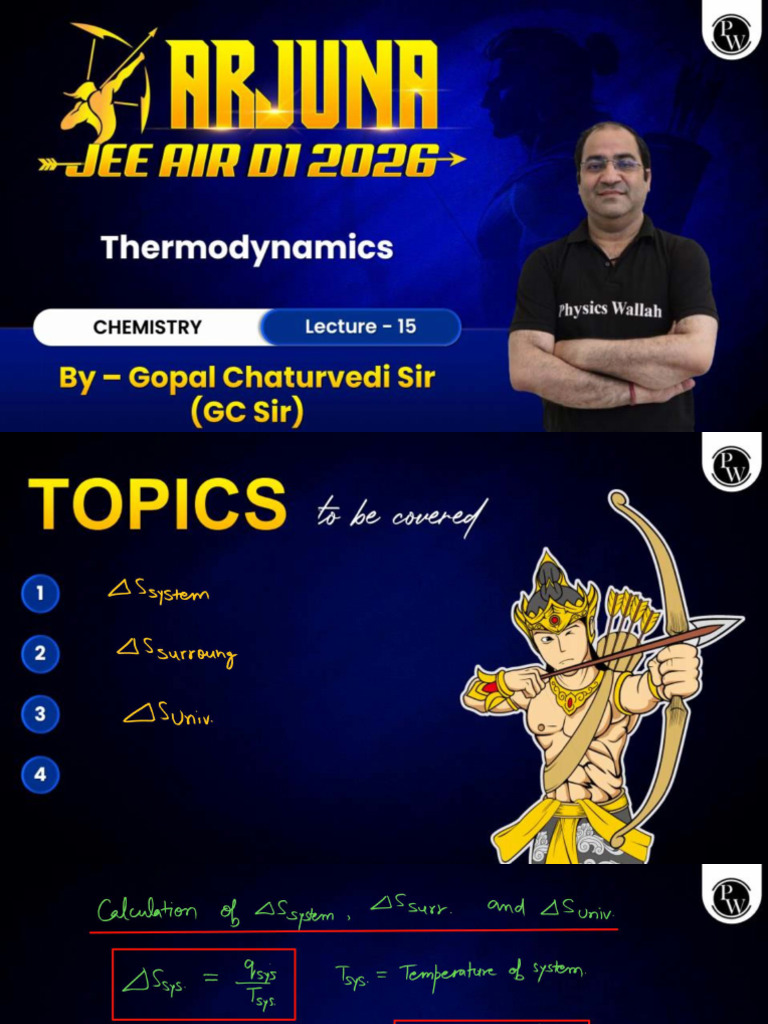 Thermodynamics 15 _ Class Notes __ Arjuna JEE AIR D1 2026 | PDF
