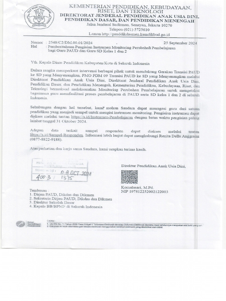 Pengisian Instrumen Monev | PDF