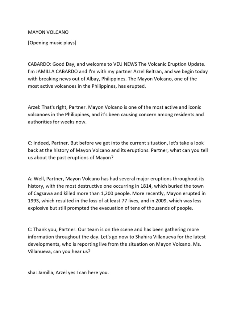 Mayon Volcano Final | PDF | Volcano | Types Of Volcanic Eruptions