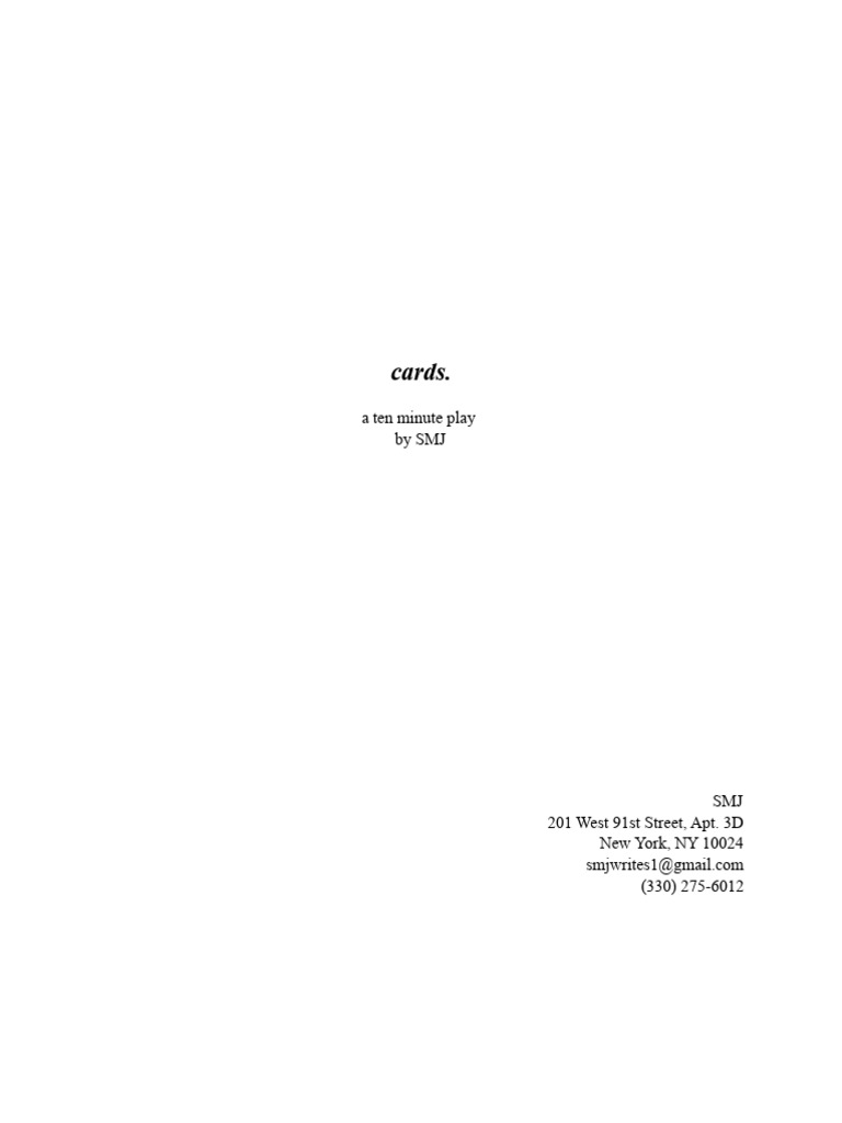 Cards. - Draft As of 4.22.21 | PDF