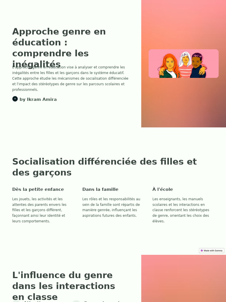 Inégalités de genre en éducation | PDF | Socialisation | Sexe