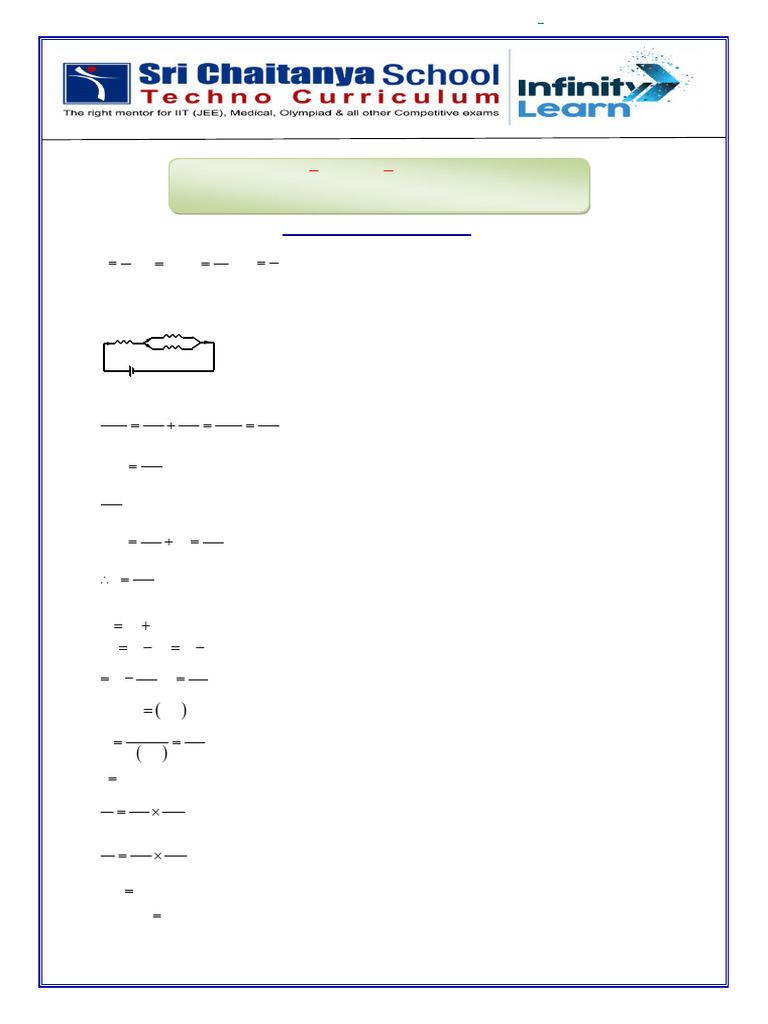 Current Electricity Solutions Worksheet | PDF | Electrical Resistance And Conductance ...