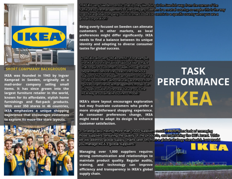 IKEA's Global Strategy Challenges | PDF | Supply Chain | Business