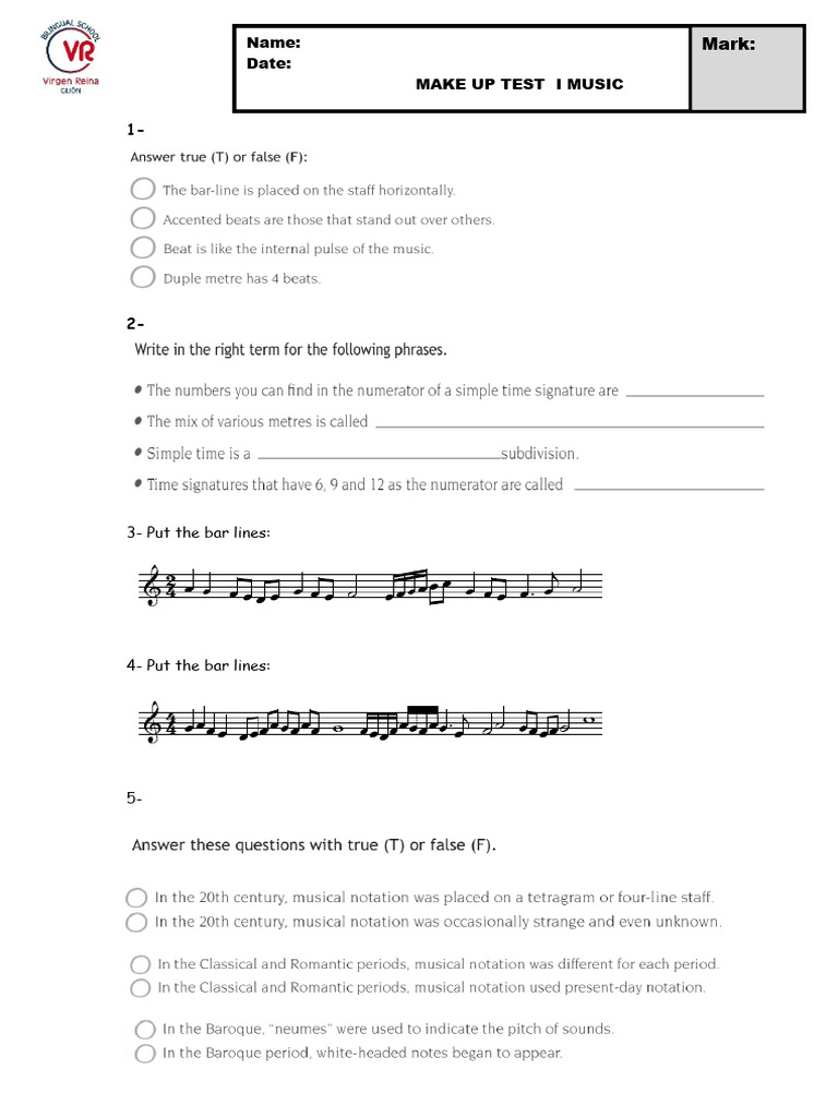 Make Up Test 1st Secondary | PDF | Sports & Recreation | Language Arts ...