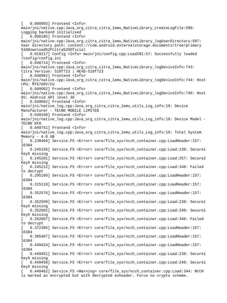 Citra Log | PDF | Encryption | Read Only Memory