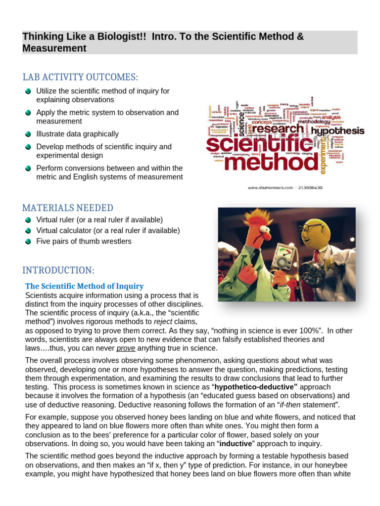 Online OER BIOL 1408 Scientific Method Lab Ada | PDF | Scientific Method | Experiment