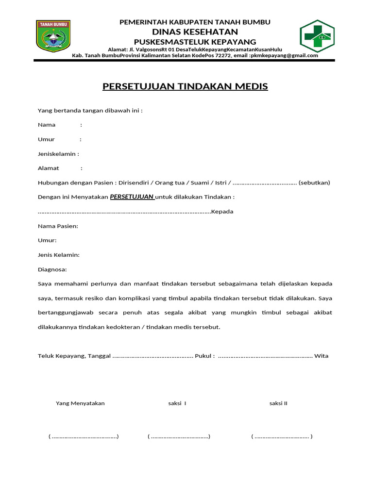Persetujuan Tindakan Medis | PDF | Pengembangan Diri | Kesehatan Holistik