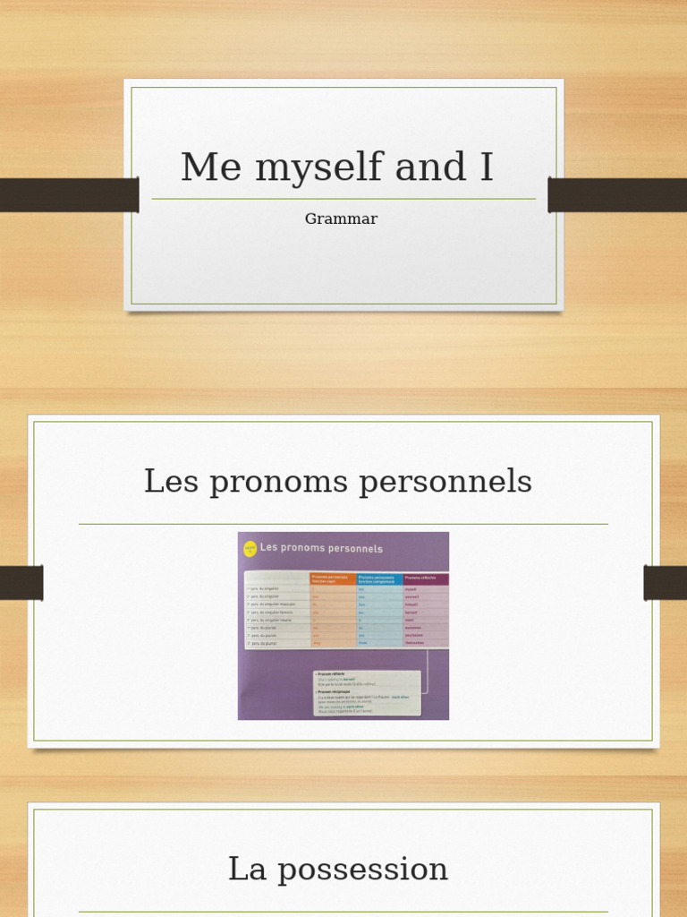 Me Myself and I GRAMMAR | PDF