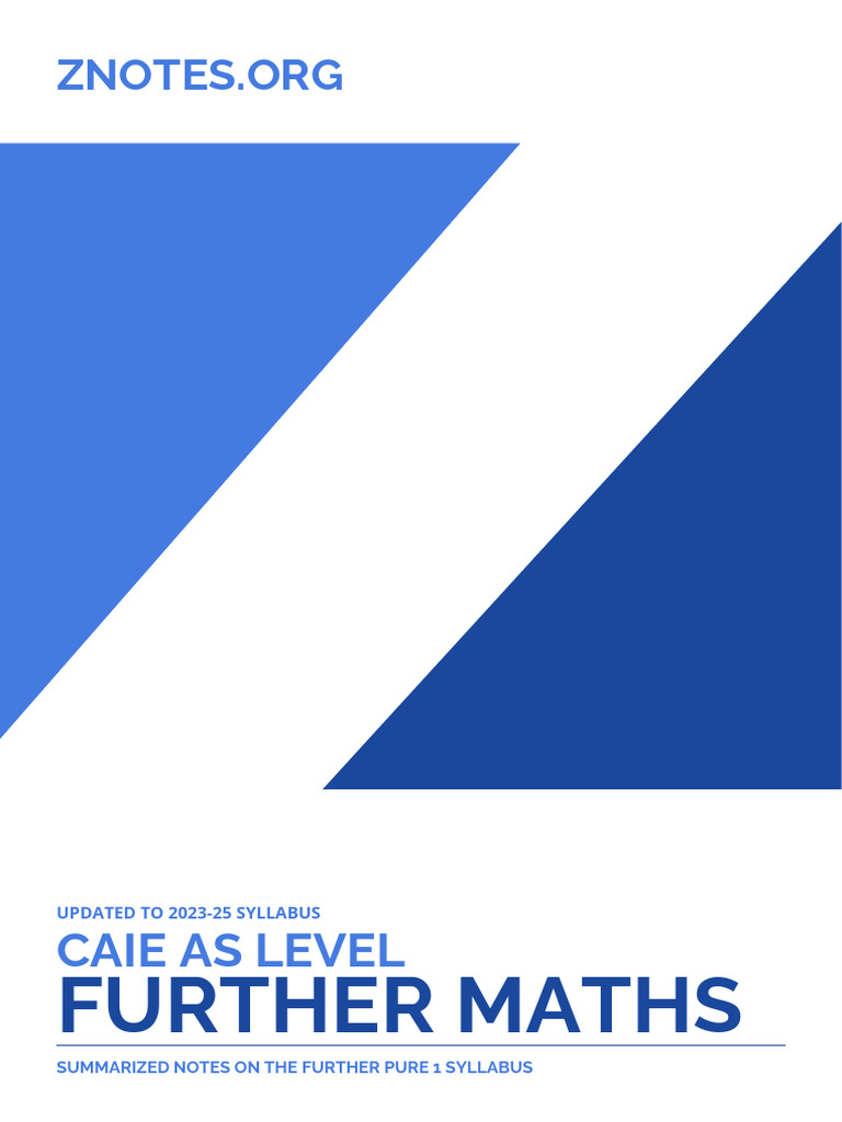Caie As Level Further Maths 9231 Further Pure 1 v2 | PDF | Polynomial ...