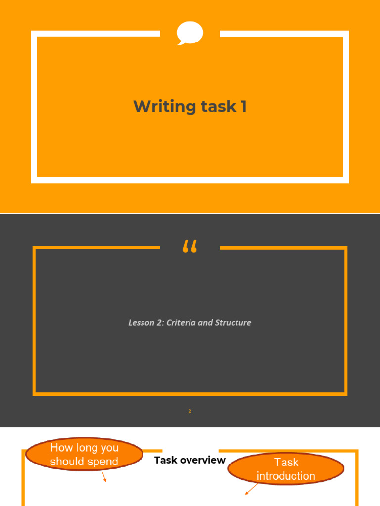 Slide 2 - Writing Task 1 - Criteria and Structure | PDF