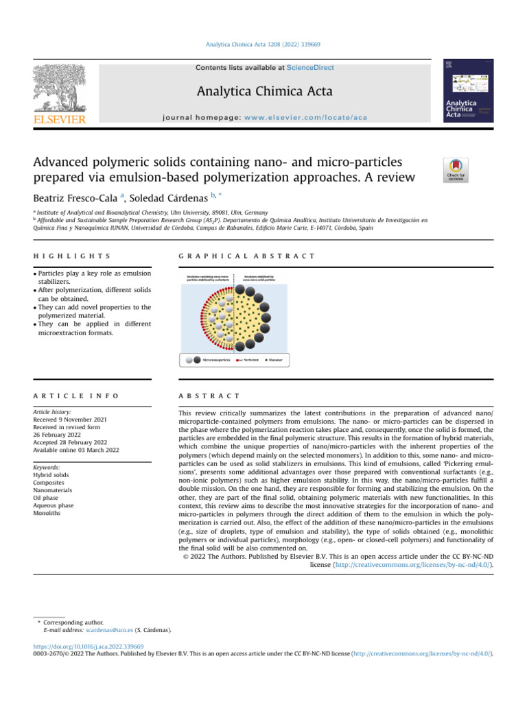 Advanced Polymeric Solids Containing Nano and Micro Particl 2022 ...