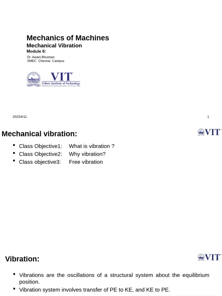 M6 Vibration | PDF | Oscillation | Damping
