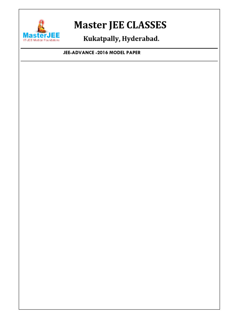 Iit Jee Advanced Paper 1 1 | PDF | Electron | Photon