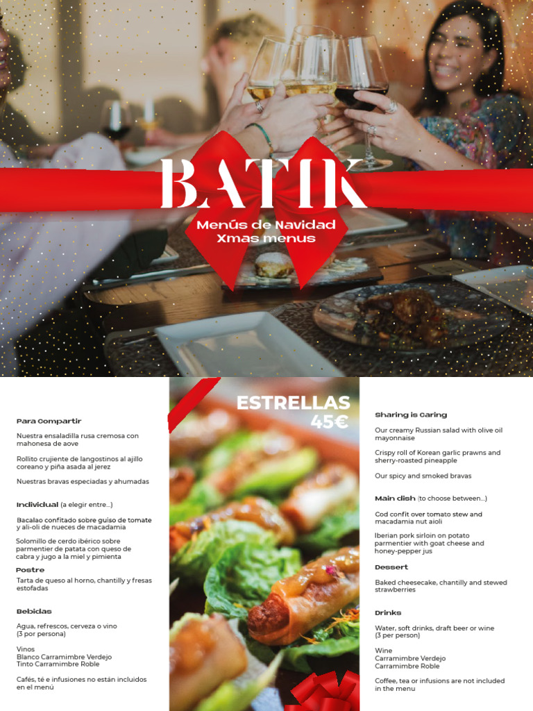 Menus de Grupo Batik Navidad 2024 | PDF | Alimentos | Cocina
